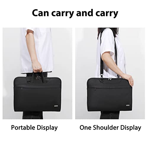 V Voova Laptop Shoulder Bag Carrying Case 17 17.3 inch for Men Women,Slim Computer Sleeve Tablet Cover Compatible with MacBook 17,HP Envy 17/Pavilion 17,Lenovo,Acer Asus Dell Notebook,Black