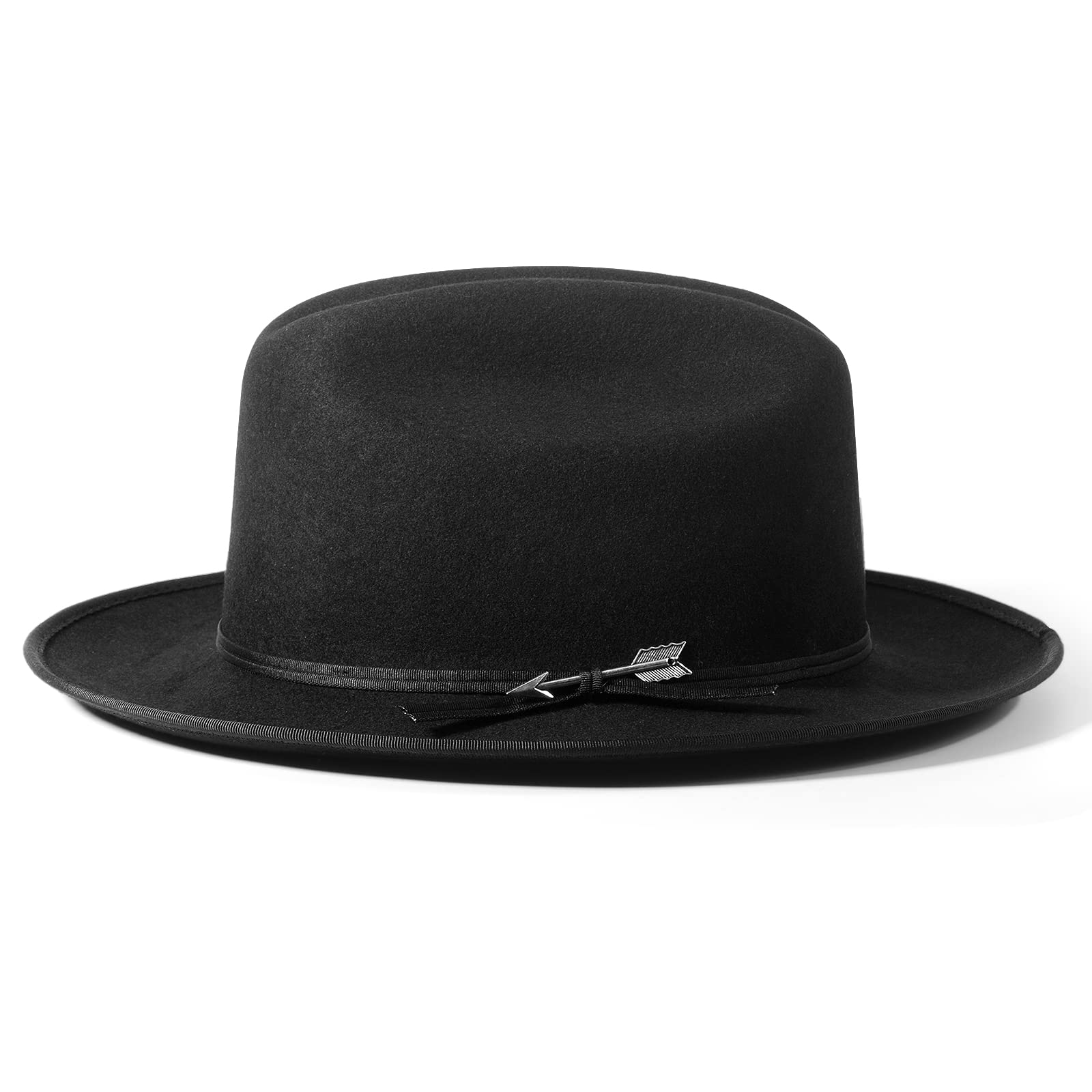 Open Road Hat Fedora Hat Pure Wool Felt Hat Vintage Rancher Hat Airway Vented Panama Hats for Men Women