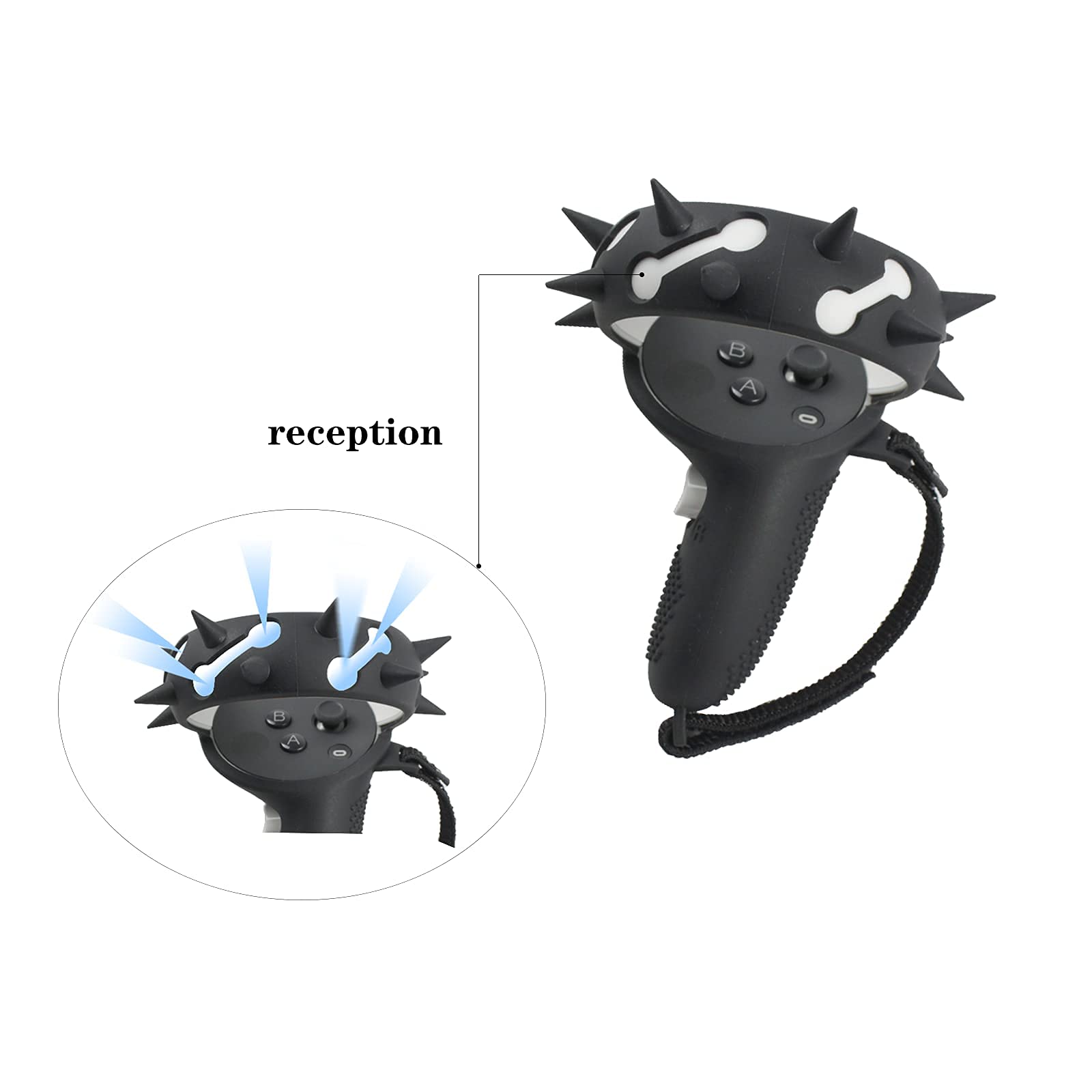 Pickeico 9-in-1 Accessories for Oculus Quest 2, Quest 2 VR Silicone Face Cover and Quest 2 Touch Controller Grip Covers, Quest 2 Headphone and Thumb Button Caps with Lens Cleaning Pen & Cloth(Black)