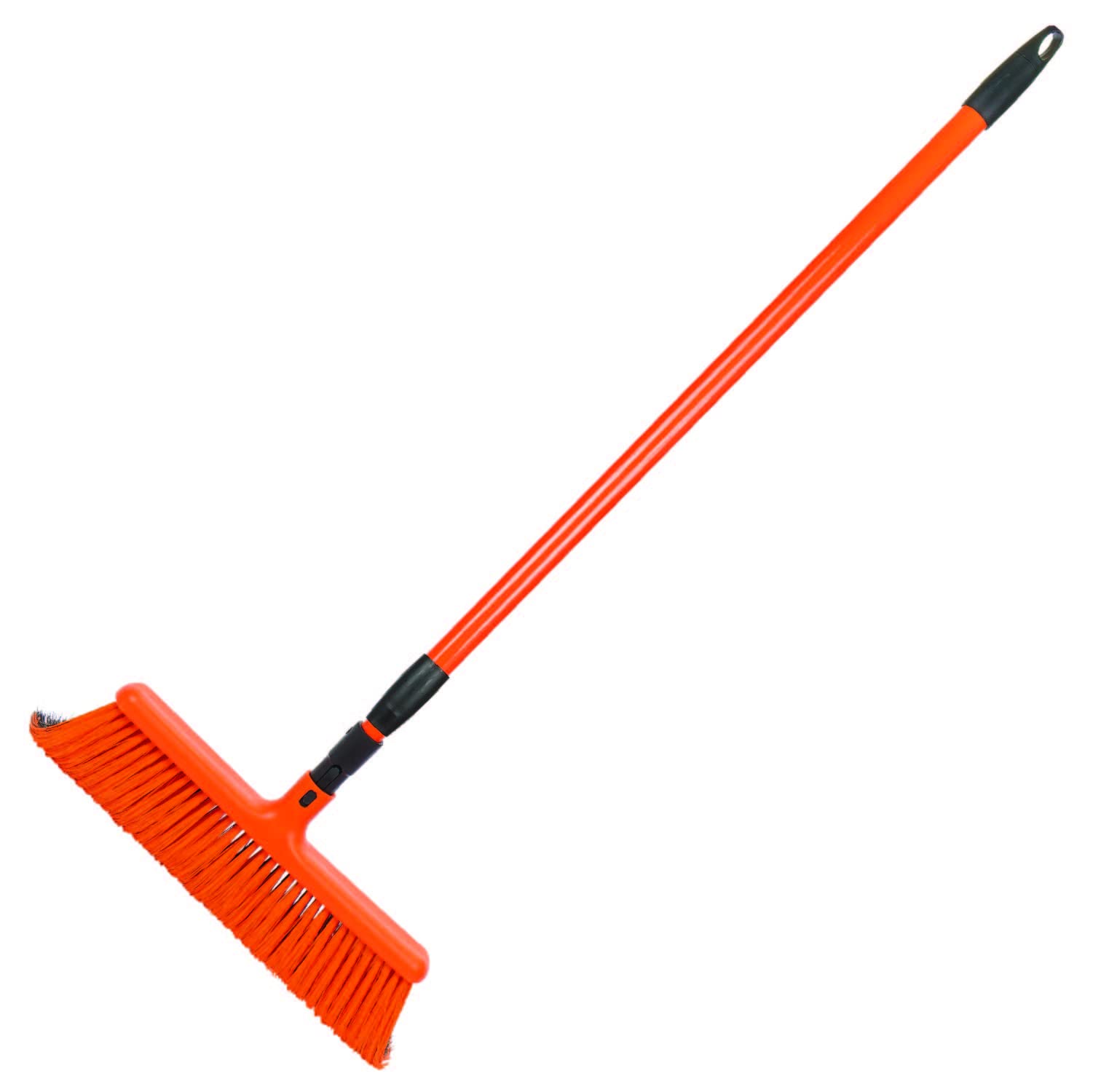 Tiger Jaw TJB2 Heavy Duty Multipurpose All-in-One Broom and Rake with Telescopic Handle and Stiff Curved Designed Bristles to Push Like A Broom Or Pull Like A Rake