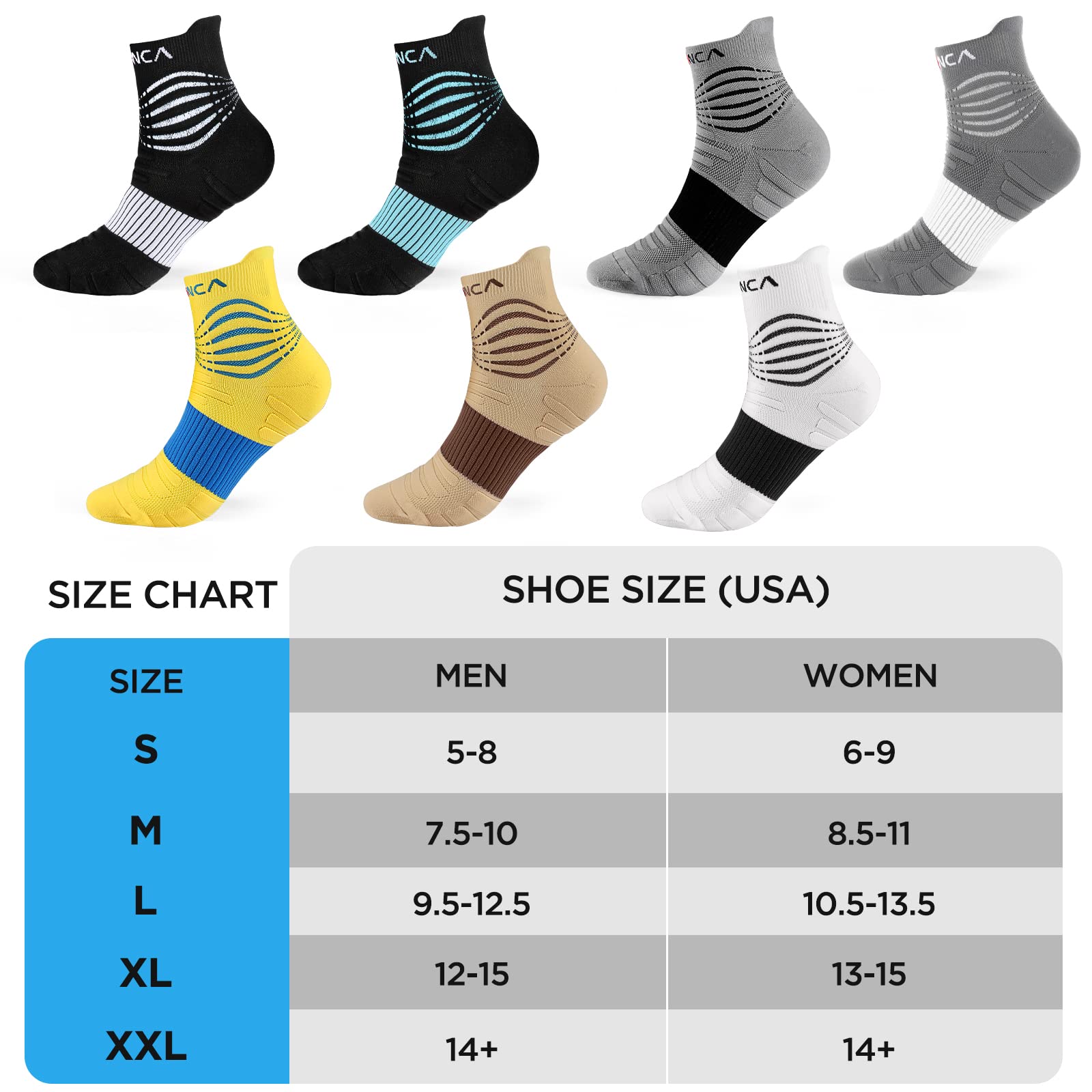 NEENCA Professional Compression Socks, Medical Athletic Ankle Socks for Injury Recovery & Pain Relief, Sports Protection, Circulation β1 Pair, 20-30 mmhg