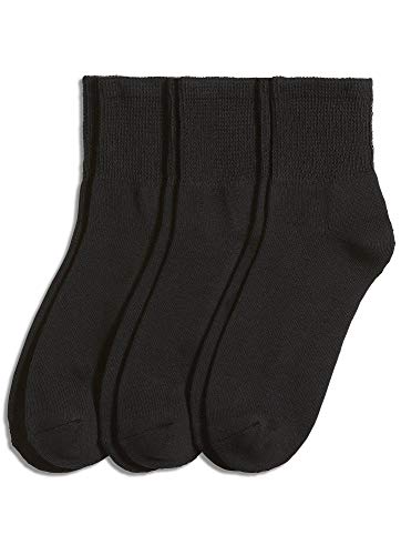 Jockey Men's Socks Non-Binding Quarter Socks - 3 Pack, Black, 7-12