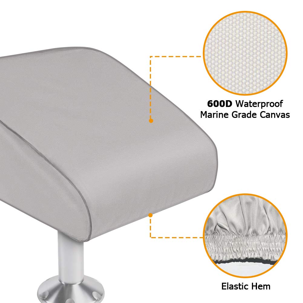 iCOVER Boat Folding Seat Cover-1 Pack 600 Denier Canvas Waterproof Heavy-Duty Weather Resistant Material Trailerable Fishing Chair Cover