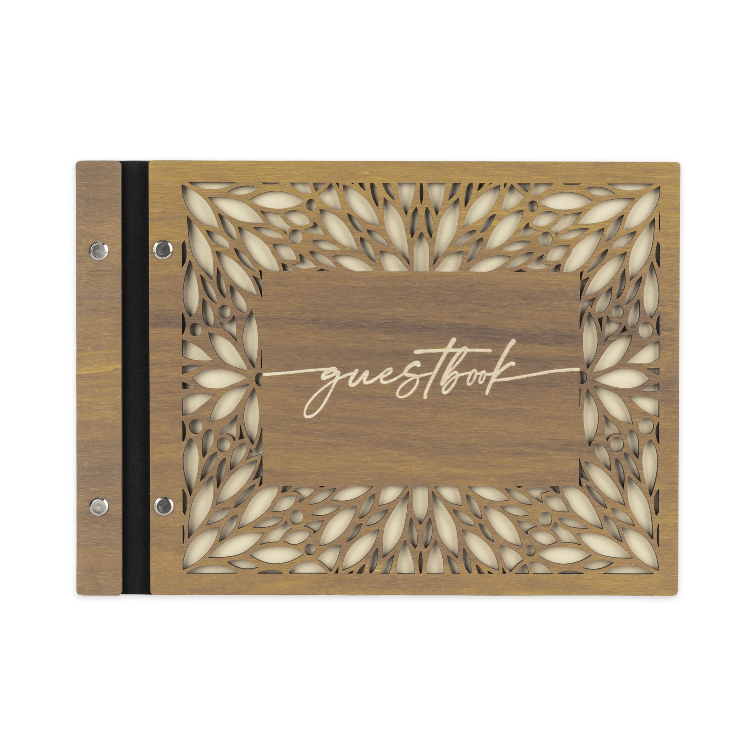 Wooden Wedding Guest Book | Beautiful Wedding Guestbook, Baby Shower, Wedding Favors for Guests | Rustic Wedding Planner & Registry, Wedding Decorations for Reception | Photo Book for Polaroid