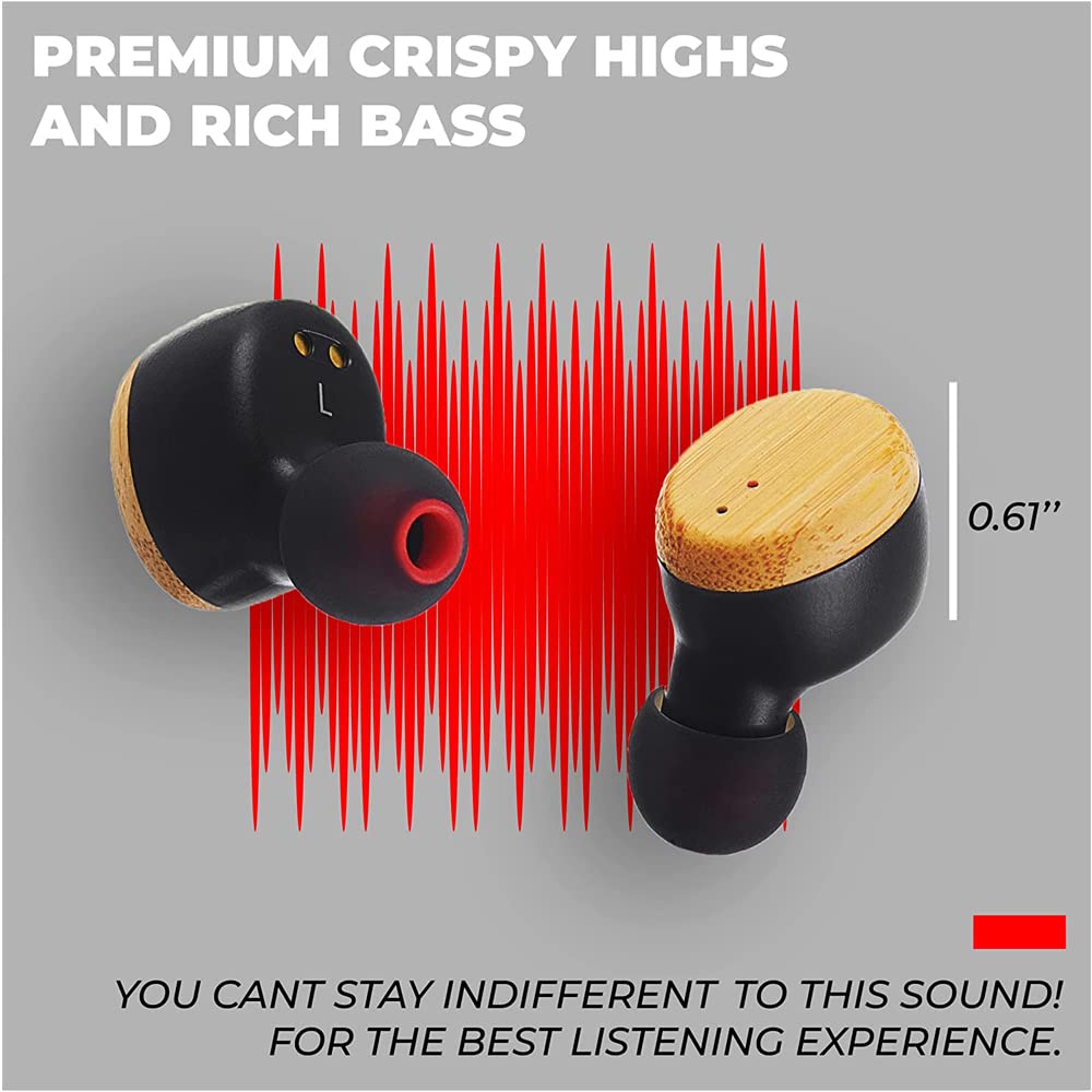 Wireless Earbuds in-Ear Bluetooth Headphones with Microphone Stereo Quality Sound Earphones 25 Hours Playtime