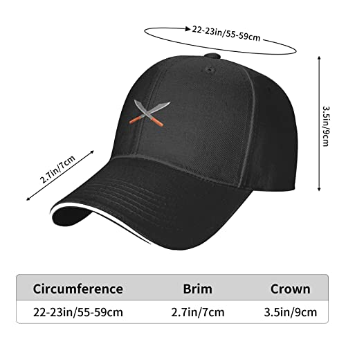Pirate Ship Knife Hat for Men Women Casquette,Casual Sandwich Baseball Caps,Free Adjustment of Cap Size Black
