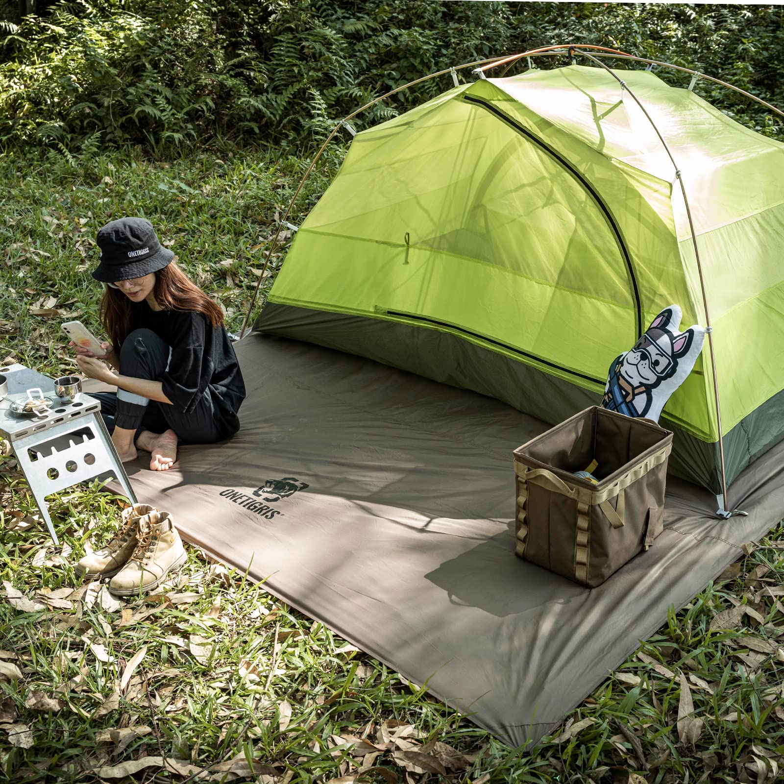 OneTigris Tent Tarp Footprint 94"x94", Large Size, Waterproof Lightweight Multifunctional Camping Tarp Beach Blanket for Camping Hiking Backpacking