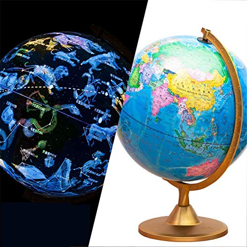 World Globe with Illuminated Constellations β 10" Light Up Globe For Kids & Adults β Interactive Geography education Earth Globe