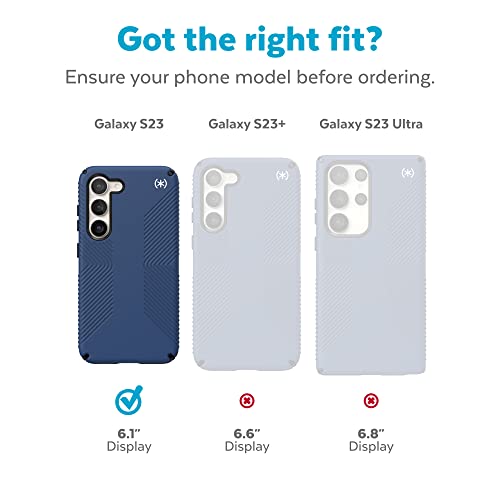 Speck Black Samsung Galaxy S23 Case - Drop Protection, Extra Grip, Scratch Resistant & Shock-Absorbent Case for Galaxy S23 - Slim Design Grip Protection S23 Black Case - Grip Case Presidio2
