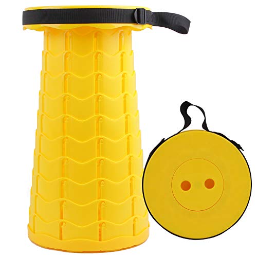 JAYLINNA Portable Telescoping Stool Foldable Collapsible Seat Stool Retractable Camping Stool for Travel, Fishing, Camping, Hiking and More
