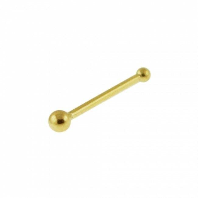 PAIR 18G IMPLANT GRADE GOLD PVD TITANIUM BALL NOSE DIMPLE END STUD BODY JEWELRY Style 88888-1208