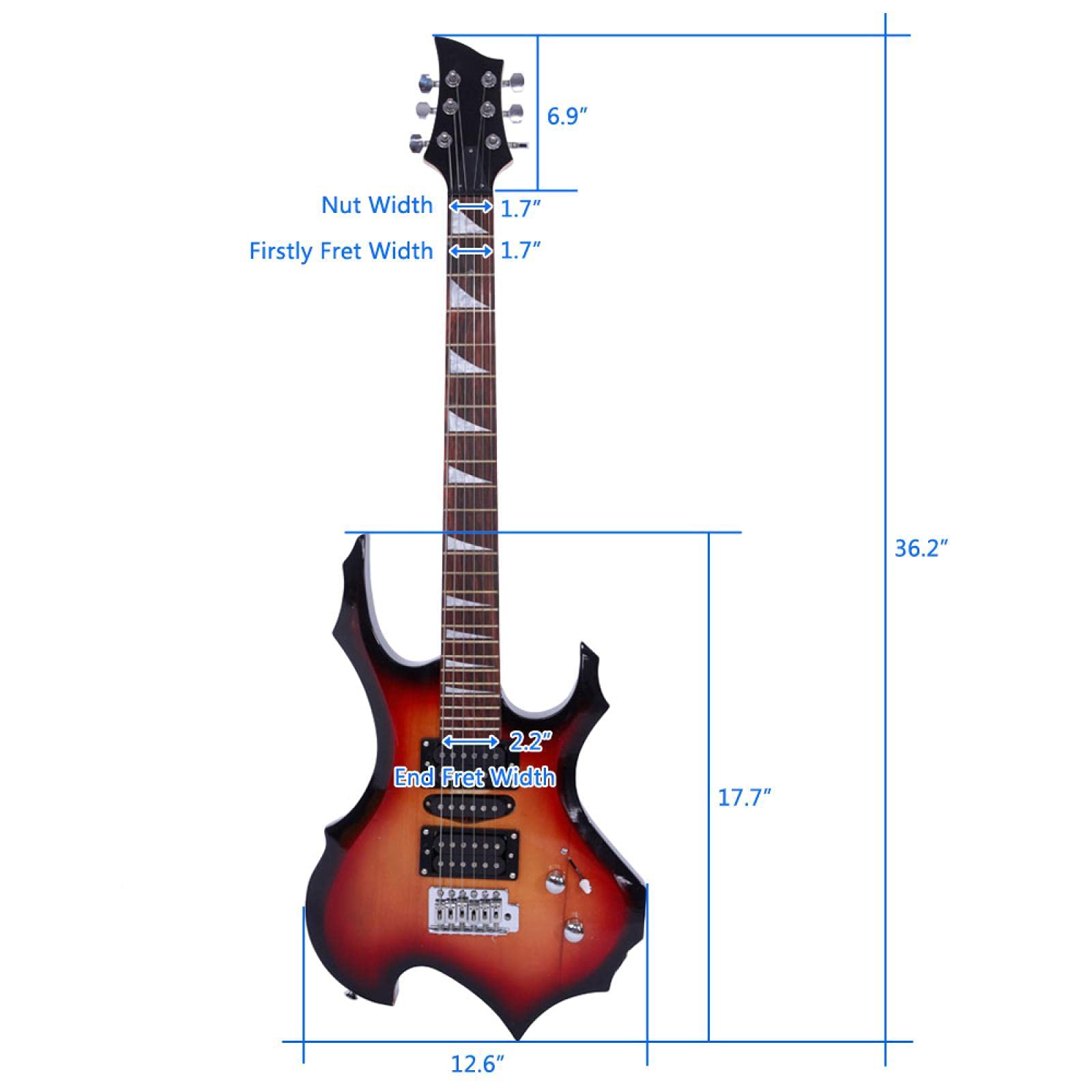 LEADZM Electric guitar HSH pickup bag strap paddle rocker cable wrench tool sunset color