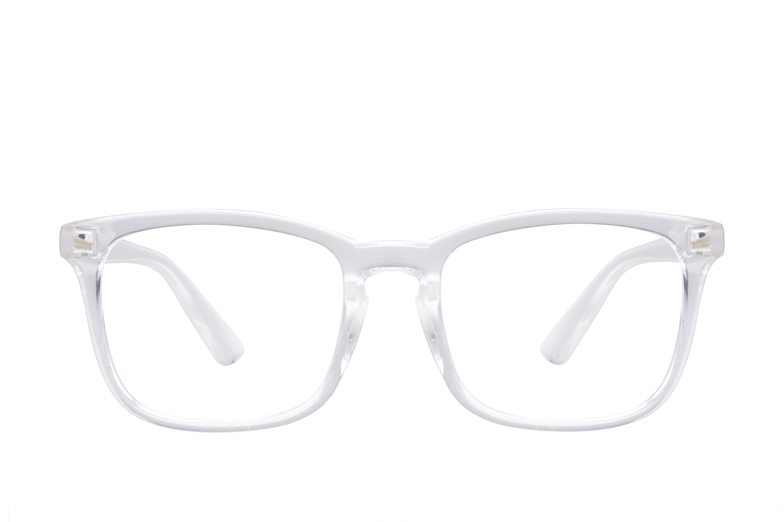 Onrtry Non Prescription Glasses for Men Women Square Clear Lens Eyeglasses (Transparent)