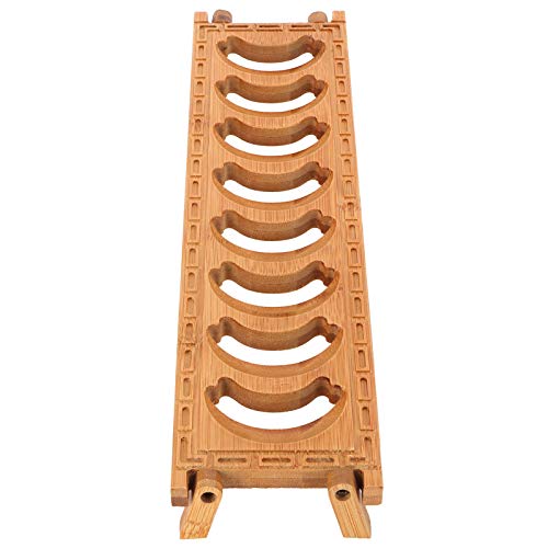 VTOSEN Natural Bamboo Teacup Holder Shelf Tea Cup Draining Rack Organizer Tea Ceremony Accessories(Eight Compartment)