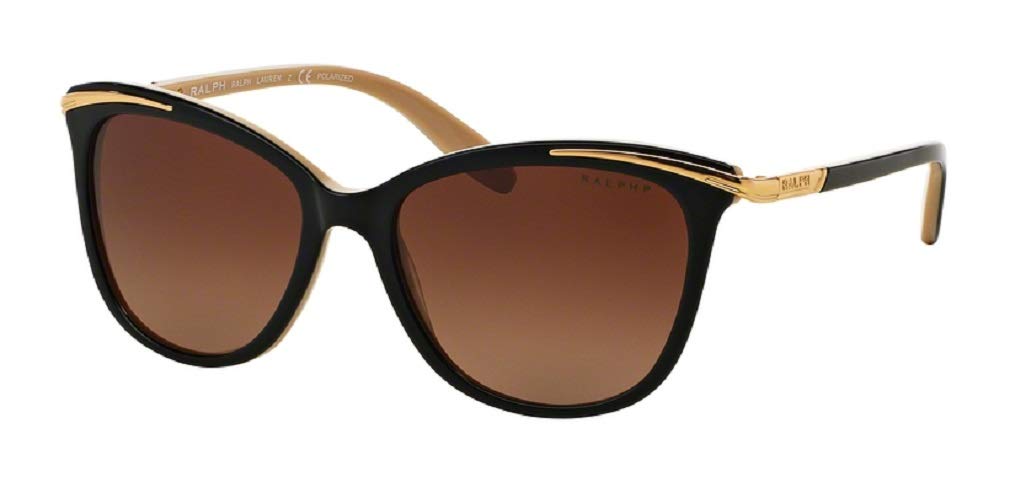 Ralph Lauren RA5203 1090T5 54M Black Nude/Brown Gradient Polarized Cateye Sunglasses For Women+ BUNDLE With Designer iWear Eyewear Kit