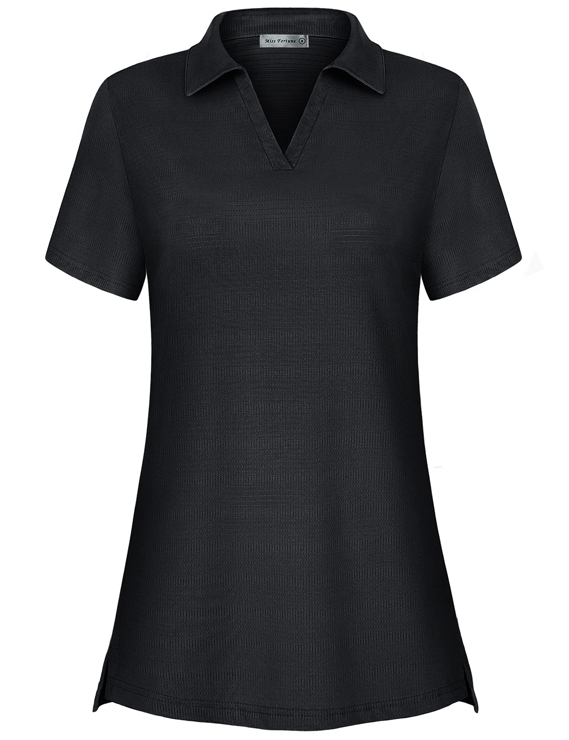 MISS FORTUNE Womens Dry Fit Yoga Shirts Moisture Wicking Golf Tshirt, Black 3XL