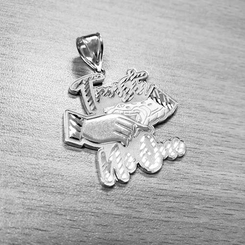 LA BLINGZ Sterling Silver TRUST NO ONE Hip-Hop Pendant