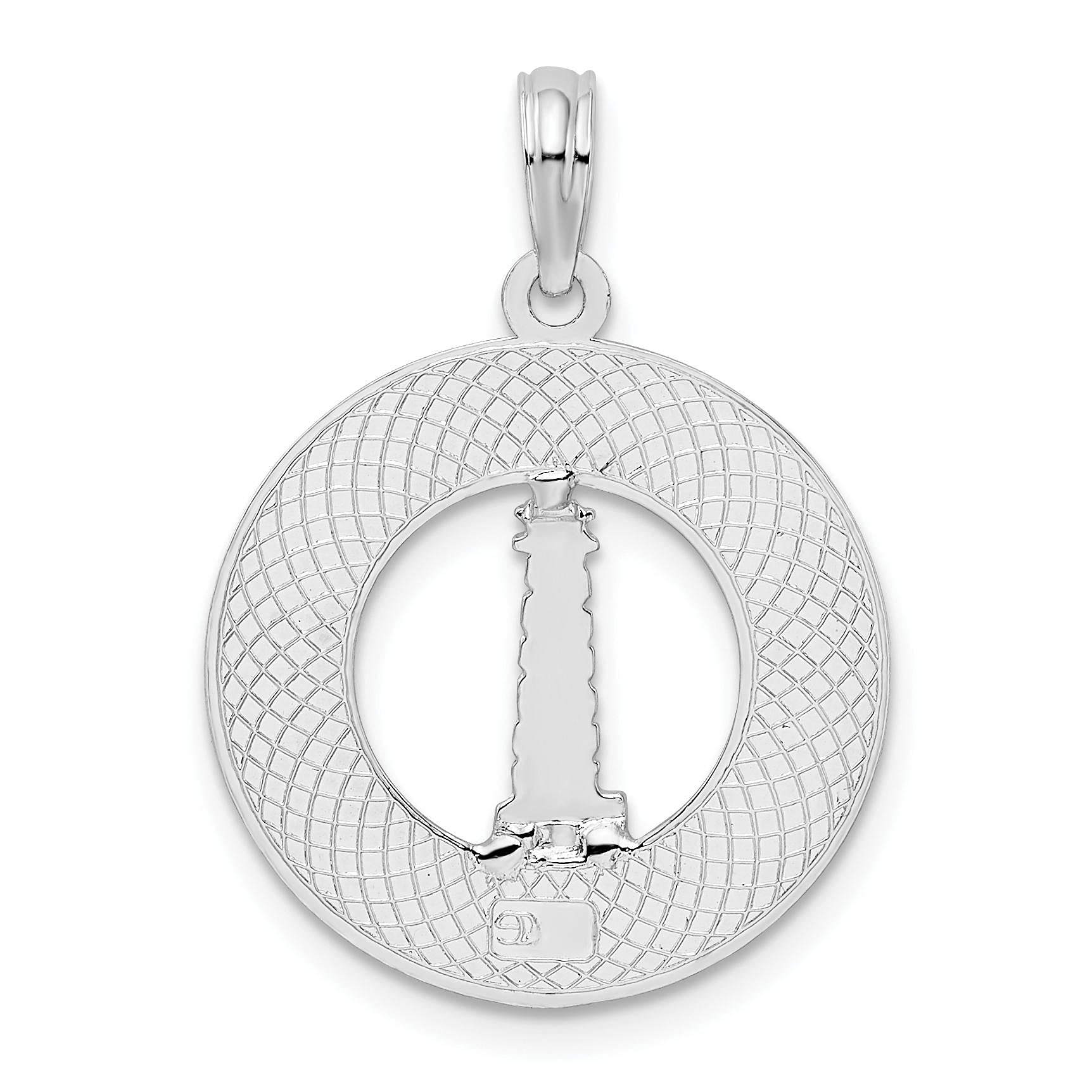 Million Charms 925 Sterling Silver Travel Charm, Polish St. Augustine with and Lighthouse Circle Pendant