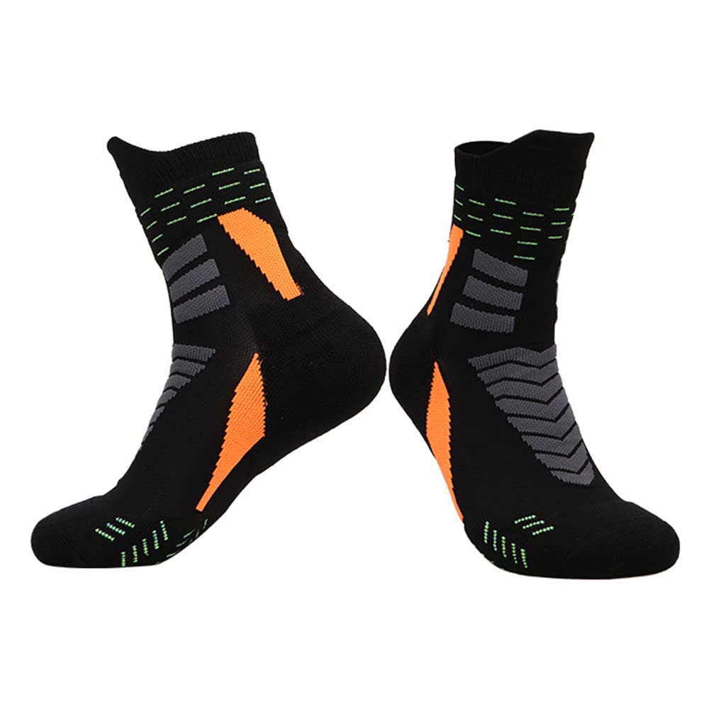 PAIXUN Mens Compression Socks For Men 100% Cotton Athletic Running Workout Size 6-14 Basketball Socks Ankle Crew Socks