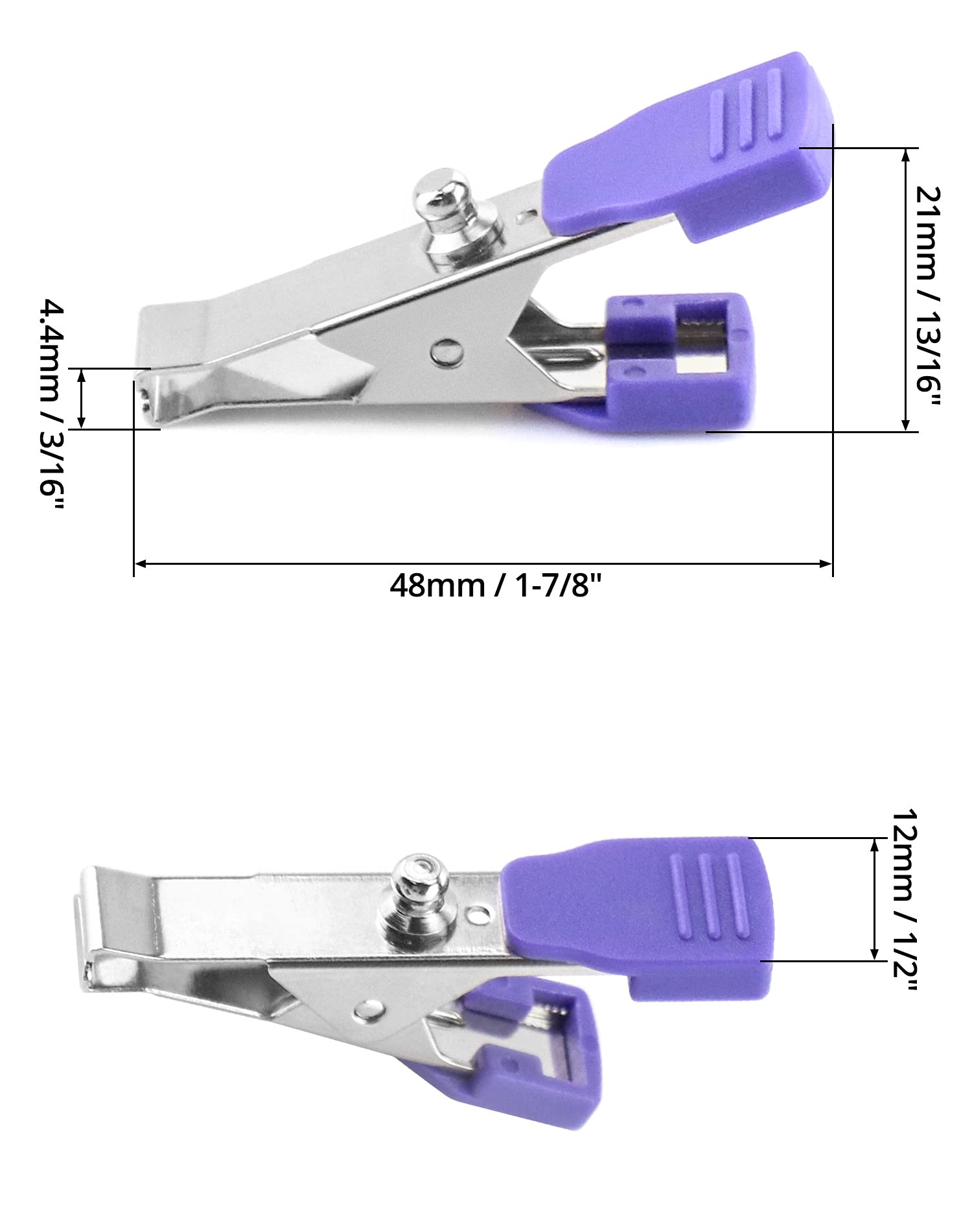 QWORK Veterinary Electrode Clip, 5 Pack Universal Accurate EKG/ECG Limb Clip Multi-Function Clamp Adapters for Electrode Resting Tabs, Snap Pinch Needle Banana