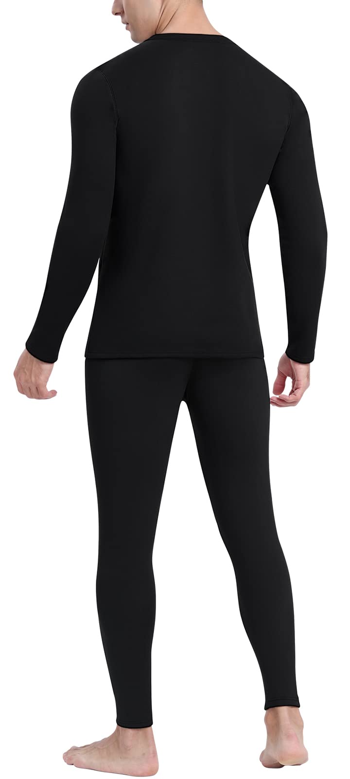MRIGNT Thermal Underwear for Men, Heavyweight Long Johns Set Ultra Soft Lined Warm Base Layer Top and Bottom for Extreme Cold Weather Black