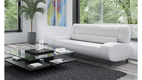 Zuri Furniture Modern Aspen White Microfiber Leather Sofa