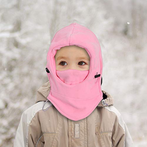 Kids Balaclava Ski Mask Winter Windproof Face Mask Warm Hat for Toddler Boy Girl Pink