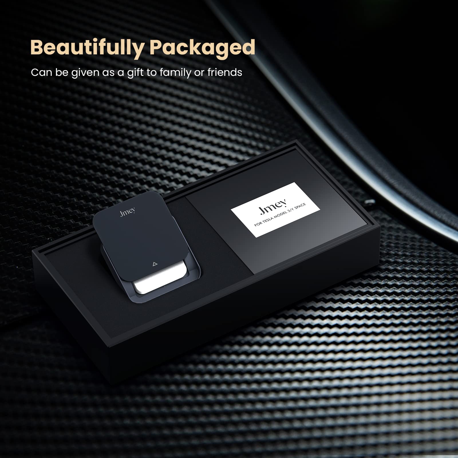 Jmey Car Air Fresheners Designed for Tesla Model 3/Model Y, 1x Scent Locket + 4x Scent Pods (2x Sea Breeze + 2x Mint)