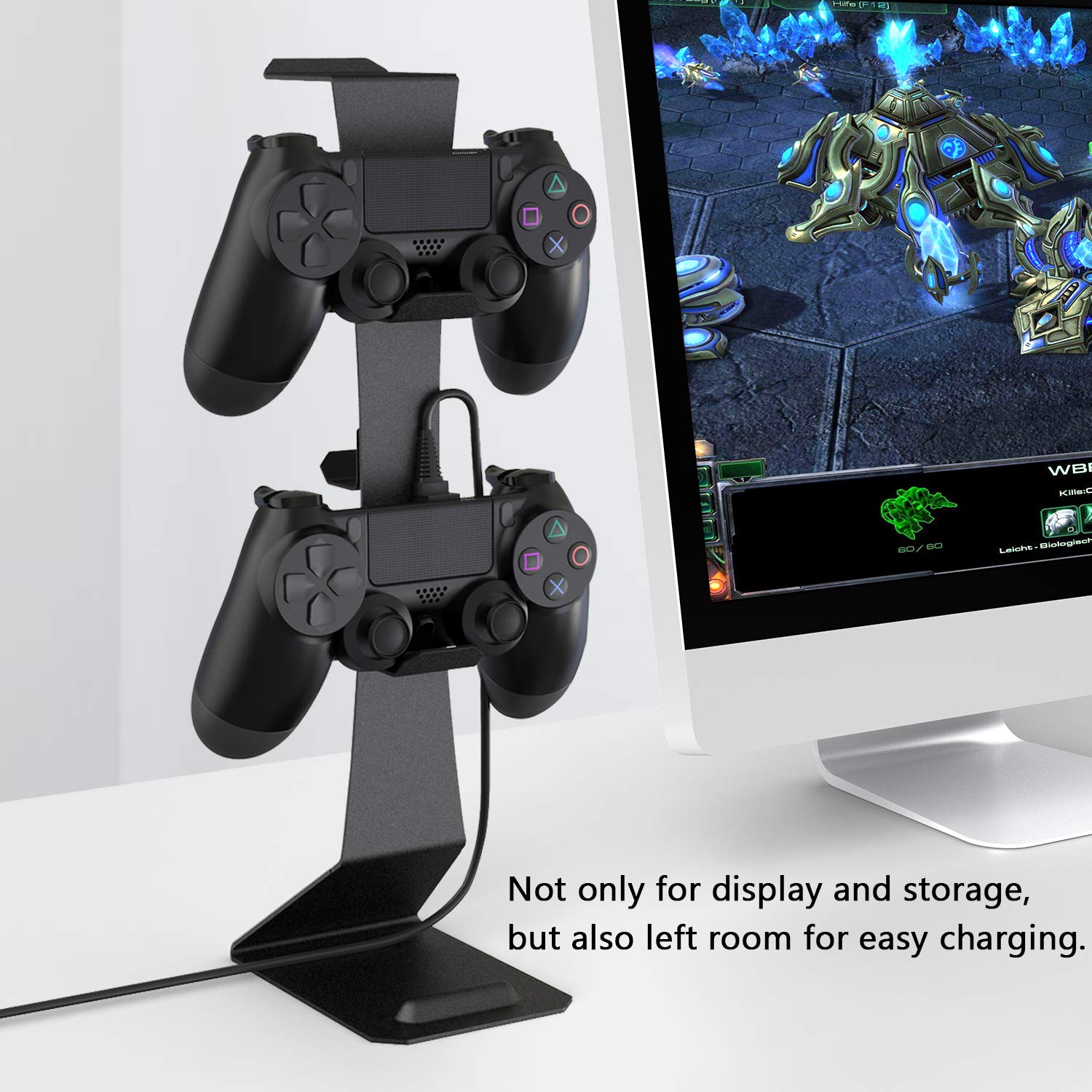 MiiKARE Controller Holder 6 Tiers with Headphone Holder, Adjustable Gaming Controller Headset Stand, Game Controller Stand for All Xbox PS4 PS5 Switch Pro Crontroller Gaming Accessories - Black2