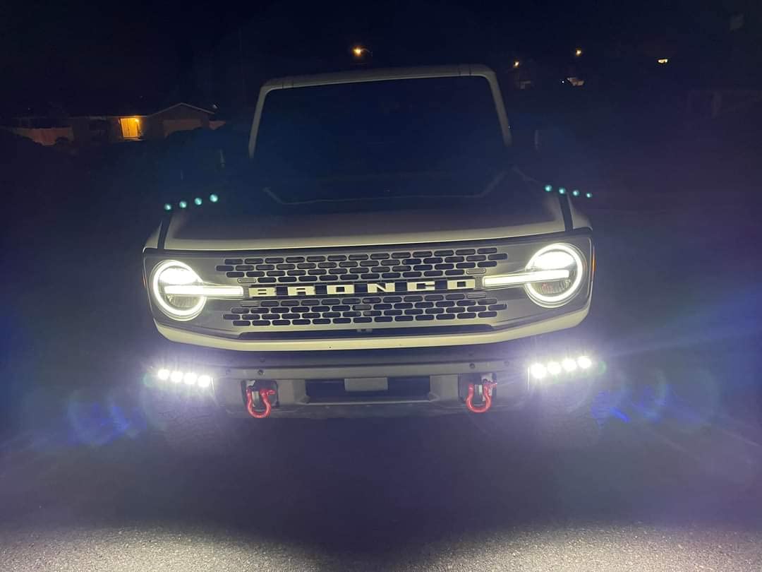 M&R Automotive LED Lights with Mounts and Hardware,Ultra-Bright 2021+ FORD BRONCO LED M&R MODULAR BUMPER FOG LIGHT KIT,Easy Install LED Light in 16000 LumenWhite and dual function AMBER DRL,BroncoTOP