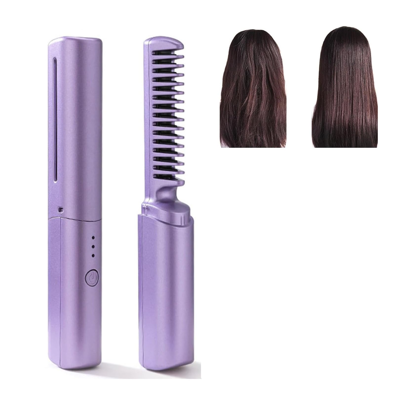 IOCARE Rechargeable Mini Hair Straightener, Rechargeable Cordless Curling Iron, Three Temperature Adjustable Flat Iron, Portable Hair Straightening Brush
