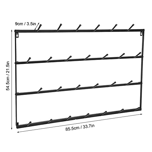 Wall Mount Coffee Mug Holder, Wrought Iron Coffee Tea Cup Hanging Rack Display Organizer Space Saving Mug Hanger with 30 Hooks for Home Kitchen Farmhouse Storage and Collection(4 Tier)