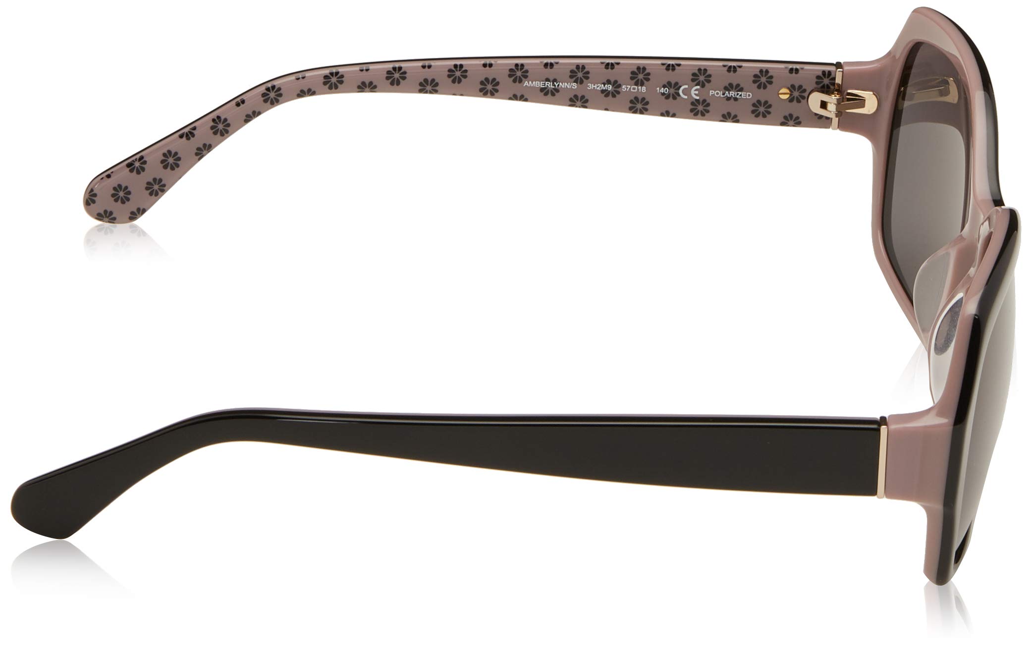 Kate Spade New York womens Amberlynn/S Sunglasses, Black Pink/Polarized Gray, 57mm 18mm US