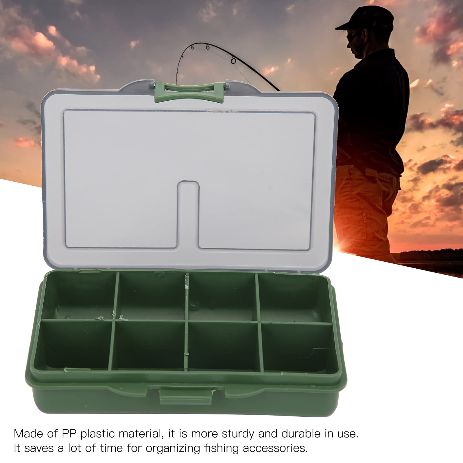 Mini Storage Box for Fishing, Easy Carry Tackle Storage Box Convenient Use 4.1x2.8x1.0 in for Organizing Fishing Accessories(8 cells)