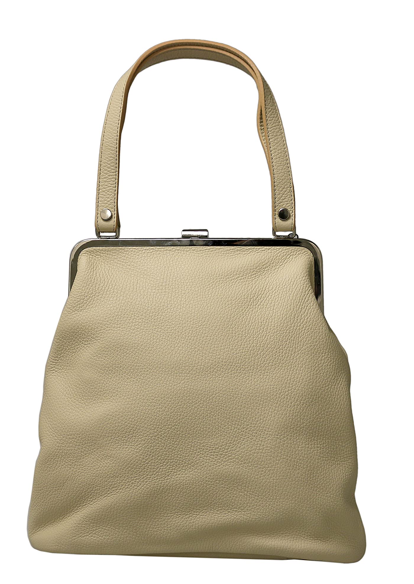 Pierre Cardin Cream Leather Medium Vintage Shoulder Bag for womens