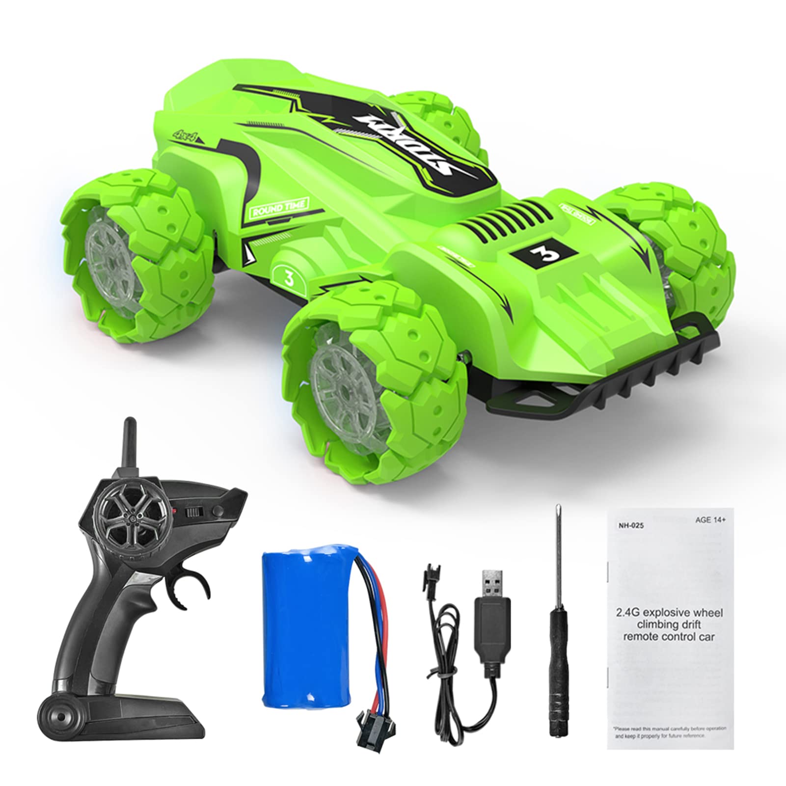 IKAYAA RC Stunt Car,2.4GHz Remote Control Car,RC Car Toy for Kids Boys,360 Degree Rotation with Light