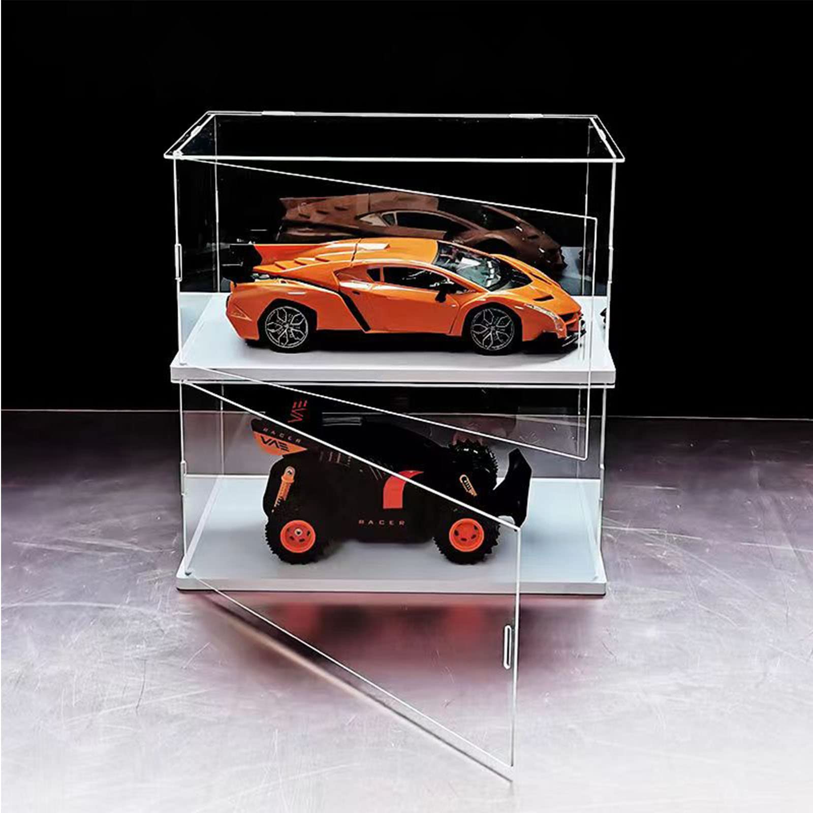 Openable Clear Acrylic Display Case Box ,Versatile Collectibles Display Dustproof Showcase with Thickening Base,for Display Action Figures Home Storage Organizing Toys (16x8x10 inch/40x20x25cm)