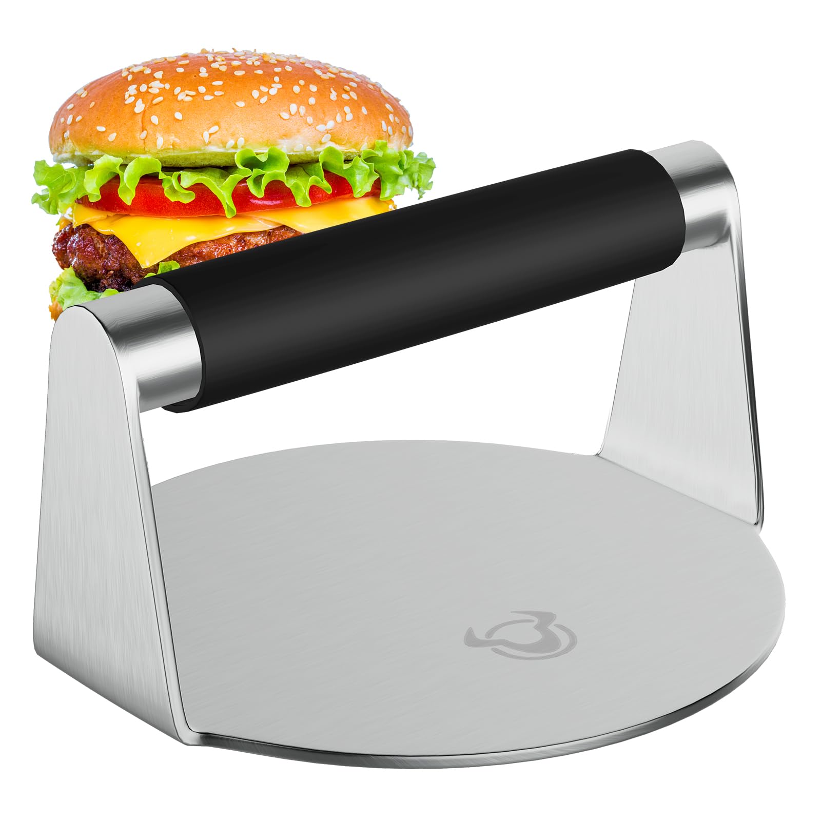 PMYEK Smash Burger Press with Anti-Scald Handle, 5.5 Inch Hamburger Smasher Tool, Meat Bacon Grill Tortilla Press, Patty Maker, Professional Griddle Accessories, Grill Press- Cooking Essentials