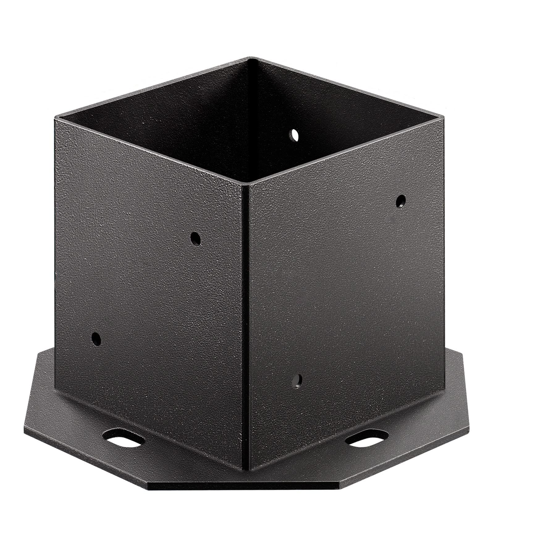 Metty Metal 4×4 Post Base 6 Pcs Post Base Brackets,Inner Size 3.6"x3.6" Heavy Duty Powder-Coated Post Anchor Matte Black Wood Post Brackets for Pavilion Deck Railing Support Deck Base Plate