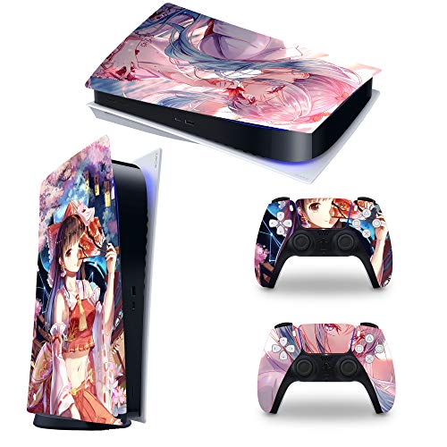Miku - PS5 Digital Edition Skin Console and 2 Controller, Vinyl Decal Sticker Full Cover Protective