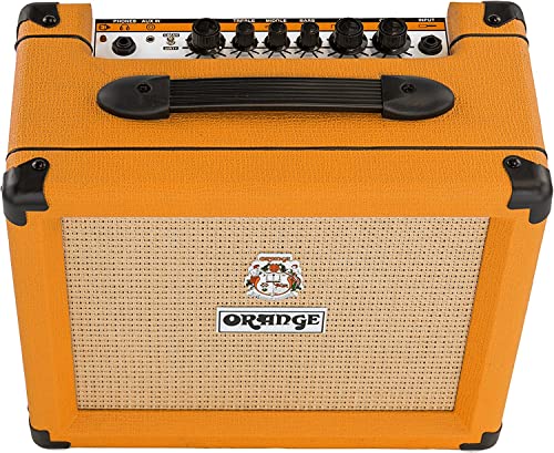 Orange Crush 20 Guitar Combo Amp Bundle w/Pig Hog Woven Instrument Cable, Power Cable and Liquid Audio Polishing Cloth (3 Items)