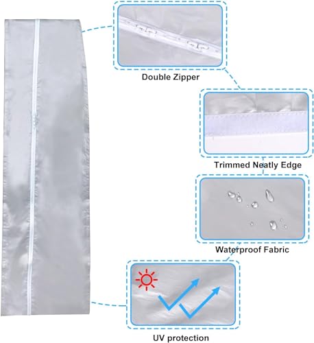 KWMOEA 400cm/157Is. Universal Window Seal for Portable Air Conditioner and Tumble Dryer. Easy to Install - Air Exchange Guards with Zip and Adhesive Fastener