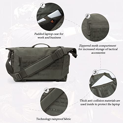 VEAGIA Messenger Bag For Men Laptop Bag Tactical Briefcase Canvas Crossbody Satchel Computer Shoulder Bags(17x12x5inch)