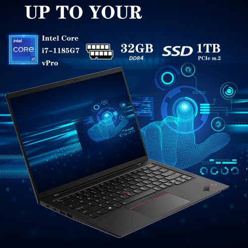 Lenovo 2023 Thinkpad X1 Carbon Gen 9 14.0" WUXGA IPS Low Blue Light Business Laptop, Intel Core i7-1185G7 vPro, 32GB RAM, 1TB PCIe SSD, Intel Iris Xe Graphics, Win11 Pro, Black, 32GB USB Card