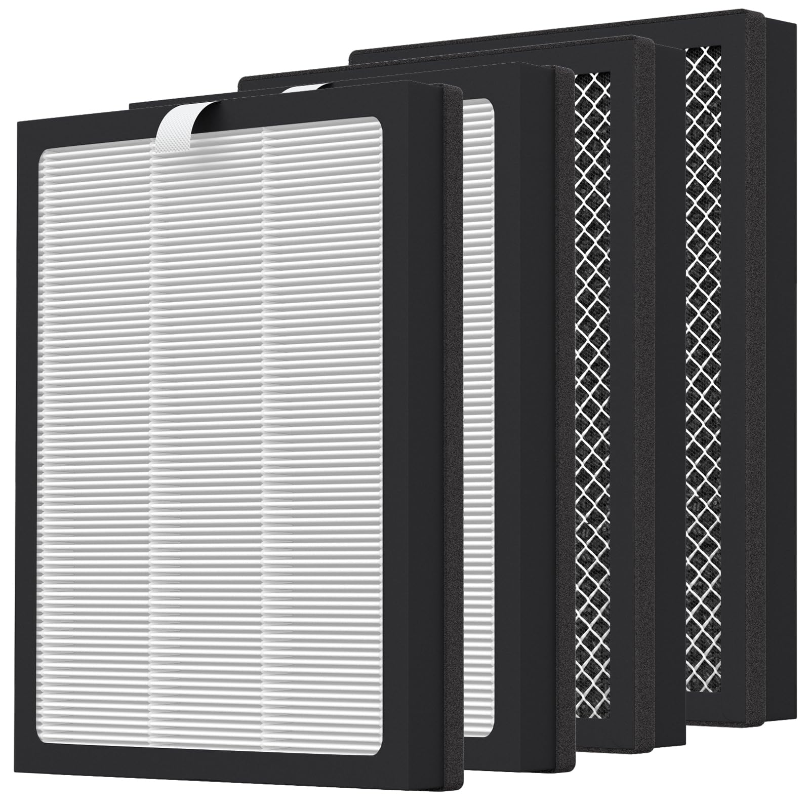 SAKEGDY 4 Pack CAP-500 Filter Replacement, Compatible with Cuisinart CAP-500 Purxium Air Cleaner Purifier, H13 Grade HEPA filter with activated carbon filter, Part # CAP-500FPK