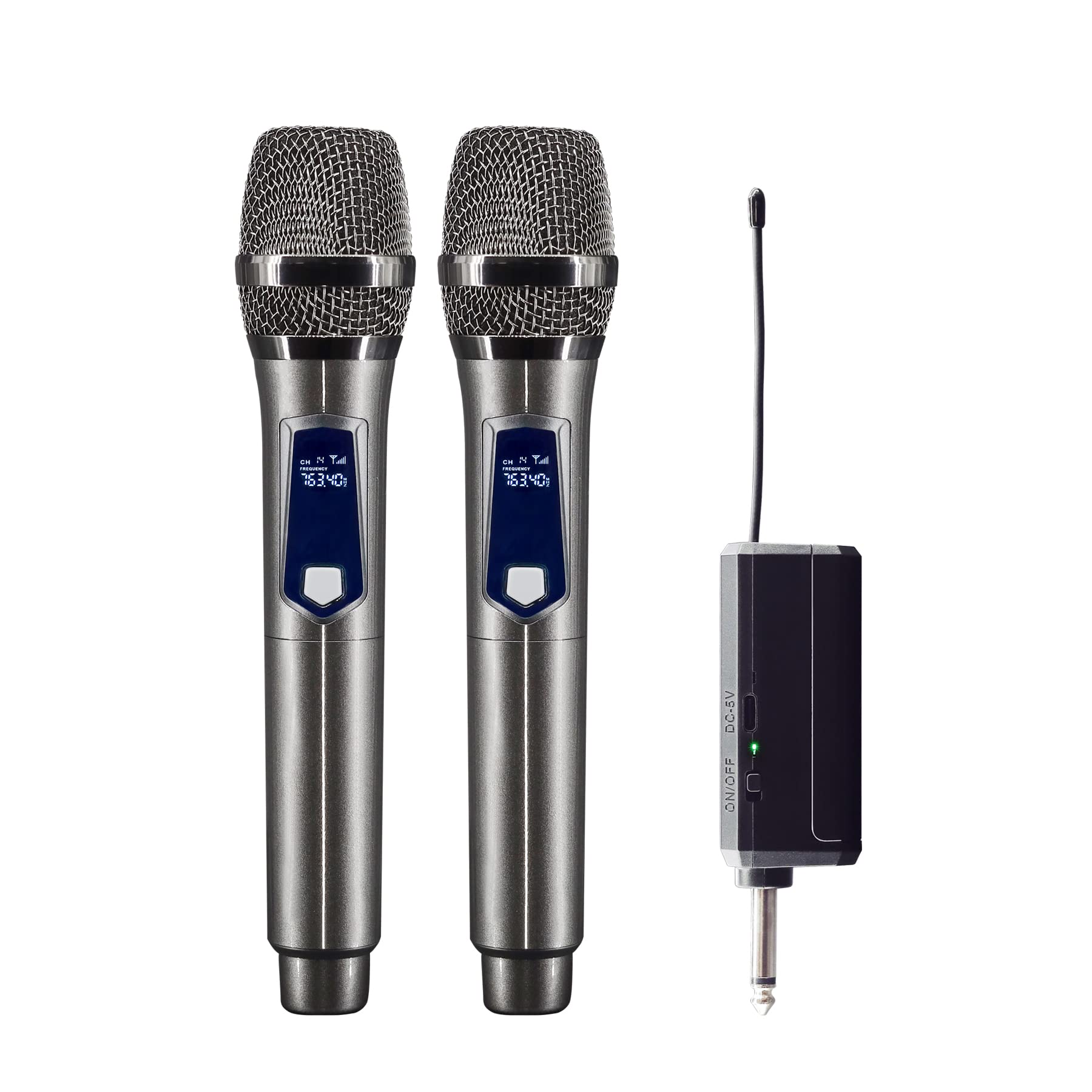 PAsucceed Wireless Microphone, Dual Handheld Wireless Dynamic Microphone System, Easy to Use for Churches, Speeches, Weddings, Party Singing, Karaoke Machines, Speakers, Amplifiers, 160 ft. Range