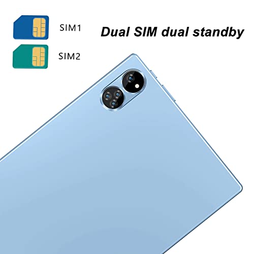 PUSOKEI Tablet PC 10in Android 12 Tablets, 6GB RAM 128GB ROM, IPS HD Touch Screen, Quad Core Processor, Dual Band WiFi, BT, 8MP & 20MP Camera, LTE 4G Calling Tablet(Blue)