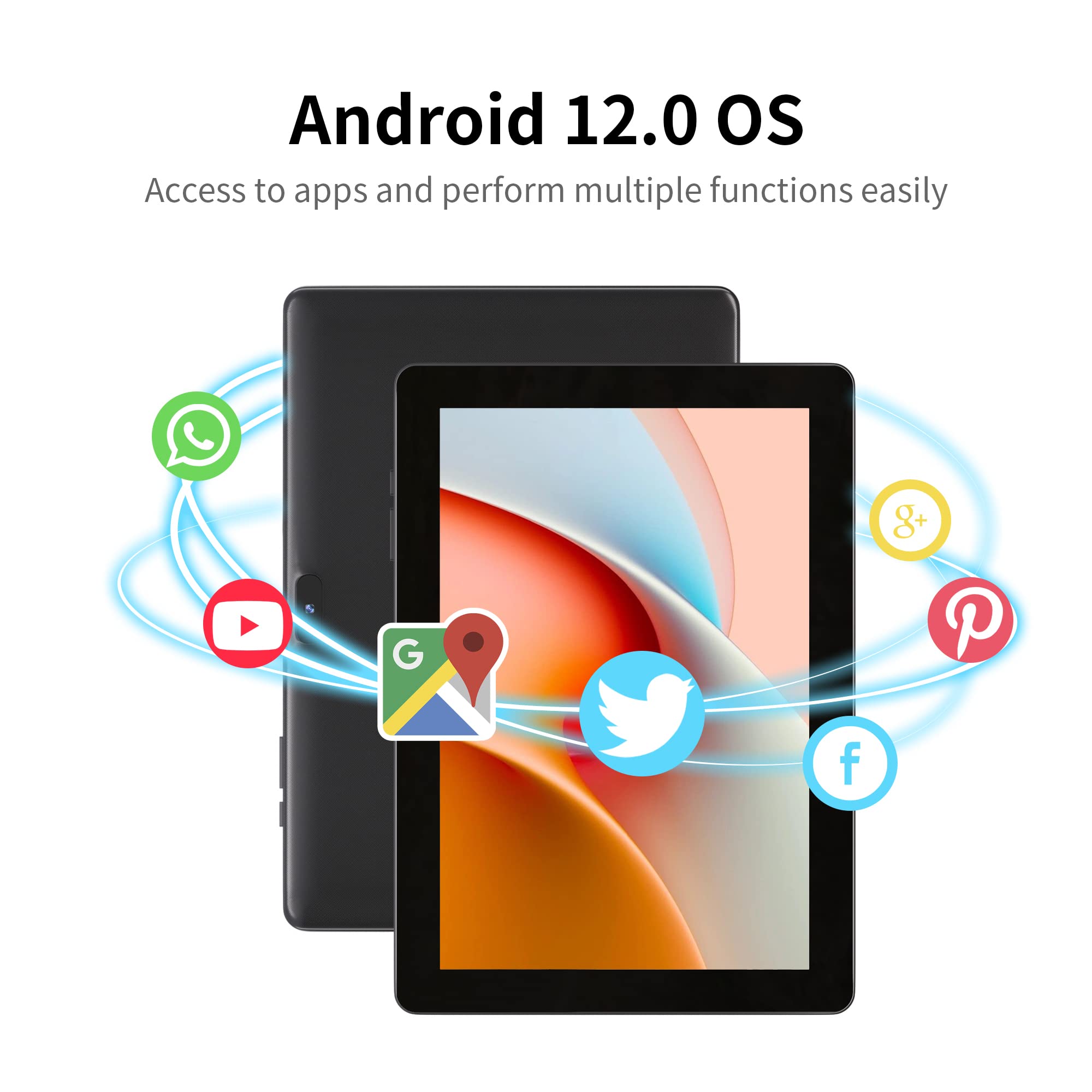 SGIN Tablet 10.1 Inch Android 12 Tablet, 2GB+32GB Tablets with A133 Processor, 2MP + 5MP Camera, Bluetooth, GPS, 5000mAh. Supports TF Card(Extended to 32GB)