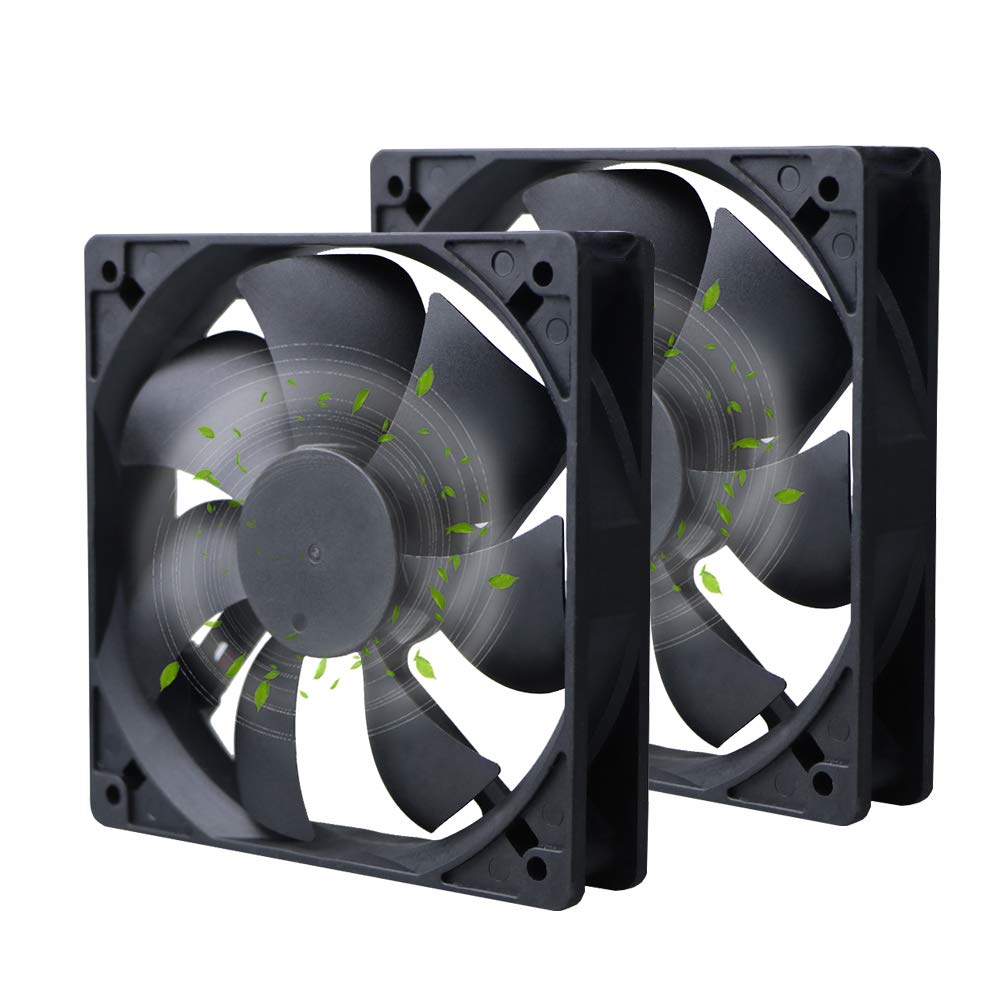 KEYFANCLUB 2-Pack 120mm PC Computer Fans DC 12V Computer Fan Dual Ball 120mm x120mm x 25mm 2 Pin High Performance Cooling Fan 3000RPM