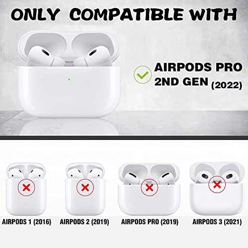with Red Cloud Lanyard Keychain AirPod Pro 2nd Generation Case(2022 Release) Personalised Anime and Unique IMD Process TPU Soft AirPod Pro 2nd Case
